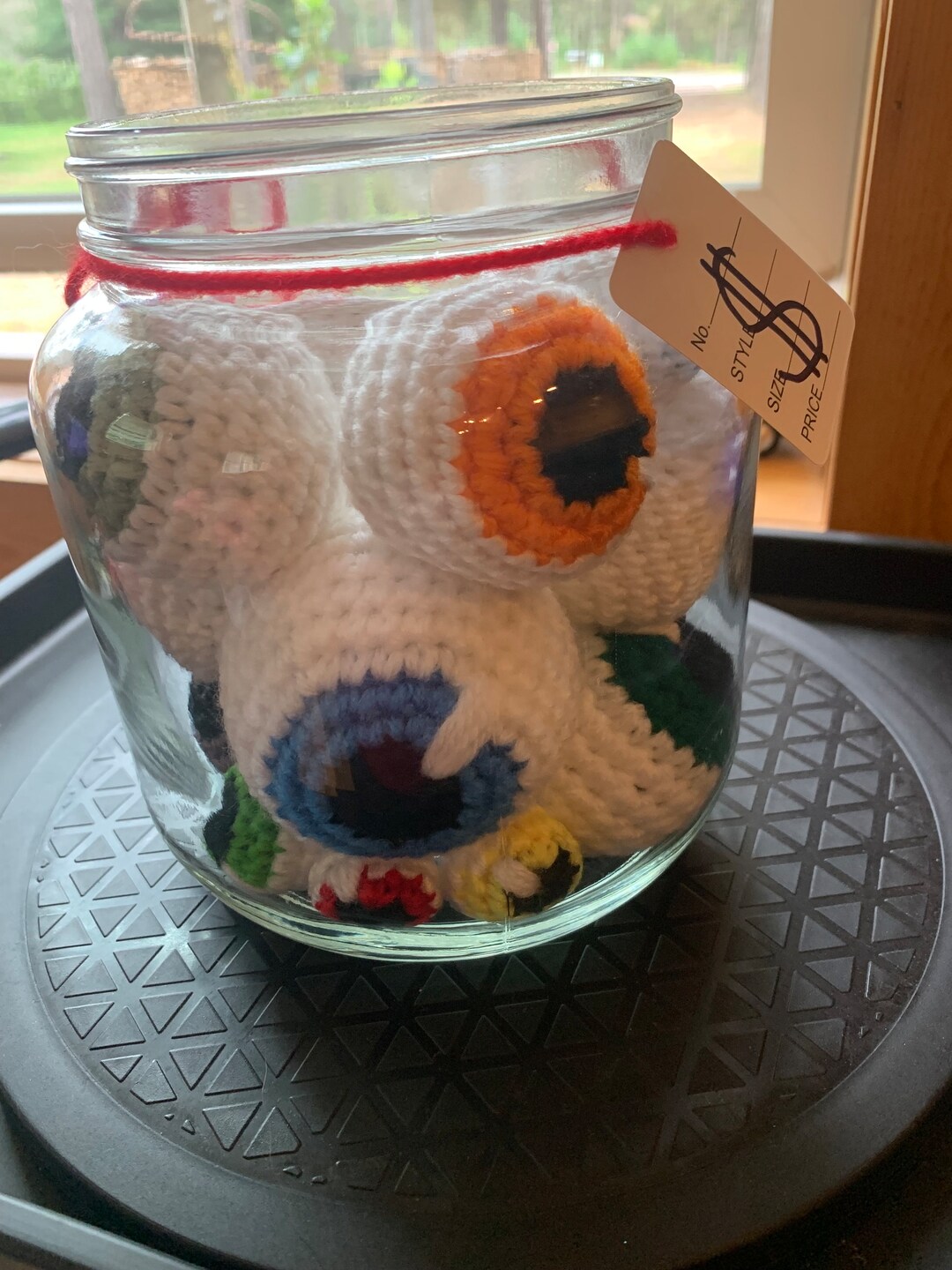 Crocheted Spooky Eyeballs Set - Halloween Decor for Jars - 5/7/10/15 ...