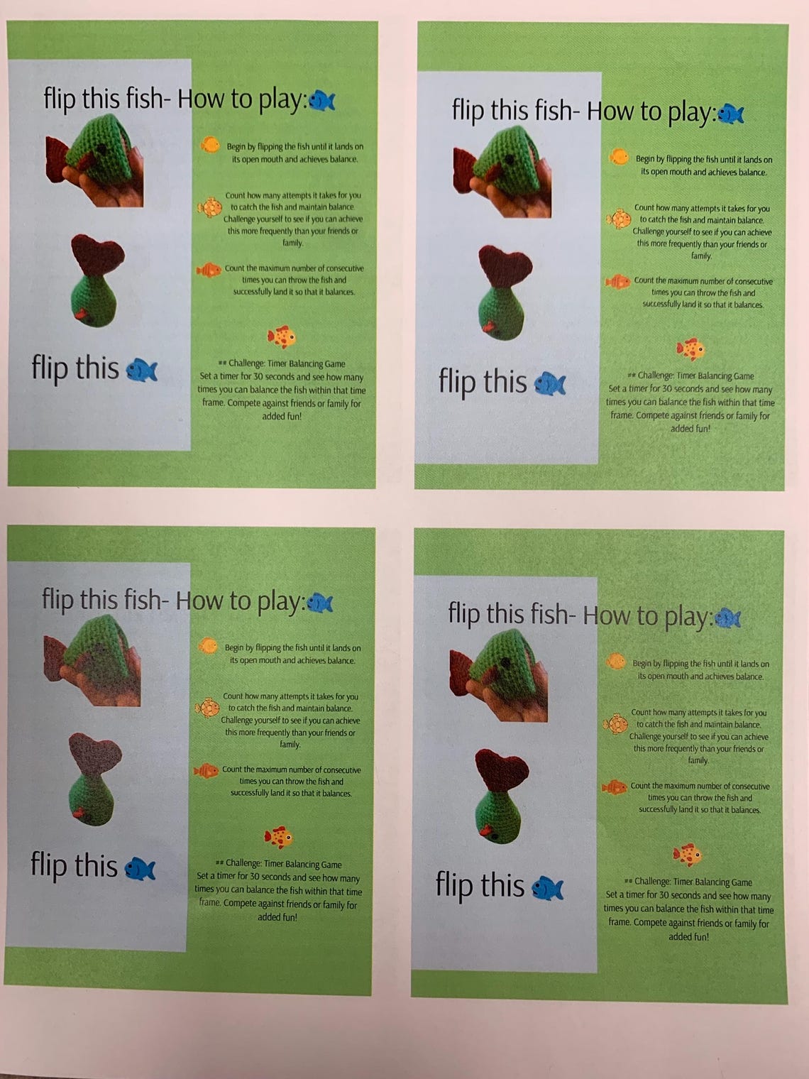 Printable: Instructions on How to Play the Flip This Fish Game ...