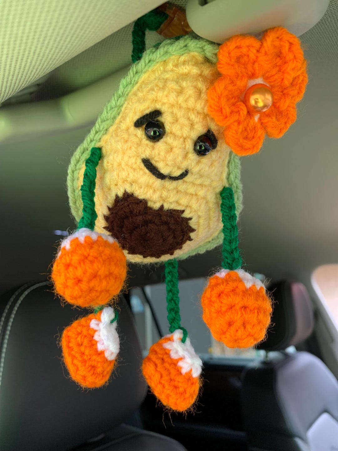 Crochet Avocado Plushie Clip: Handmade Backpack Charm, Vegan Gift - Etsy