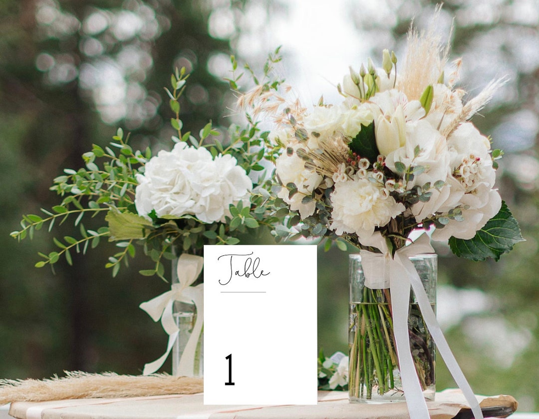 Modern Table Numbers Template Minimal Table Numbers Minimal Wedding ...