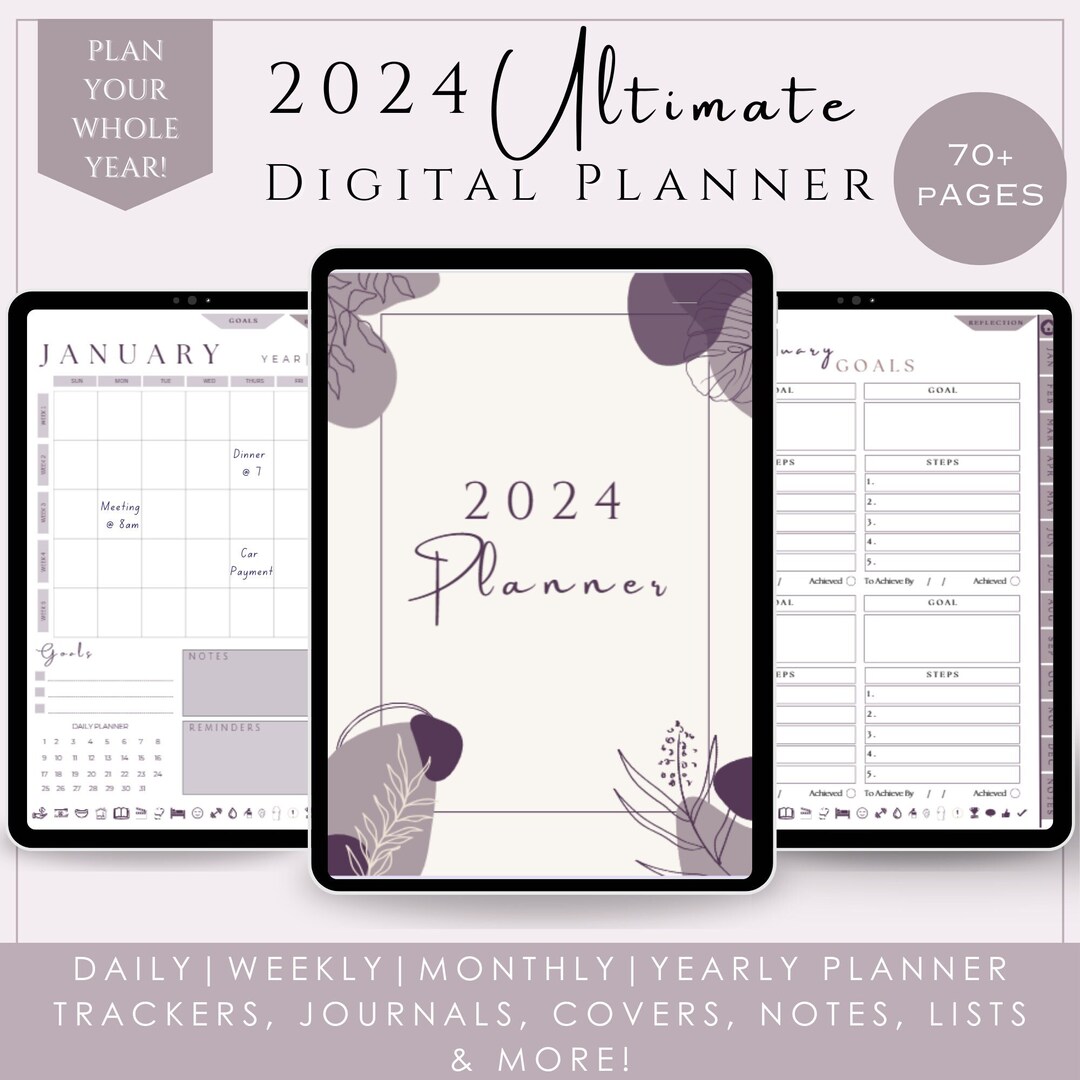 2024 Digital Planner, 2024 Portrait Planner, 2024 Planner, Hyperlinked ...