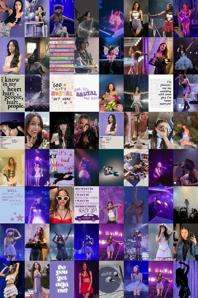100 Piece Olivia Rodrigo Aesthetic Poster Collage Printable Posters ...