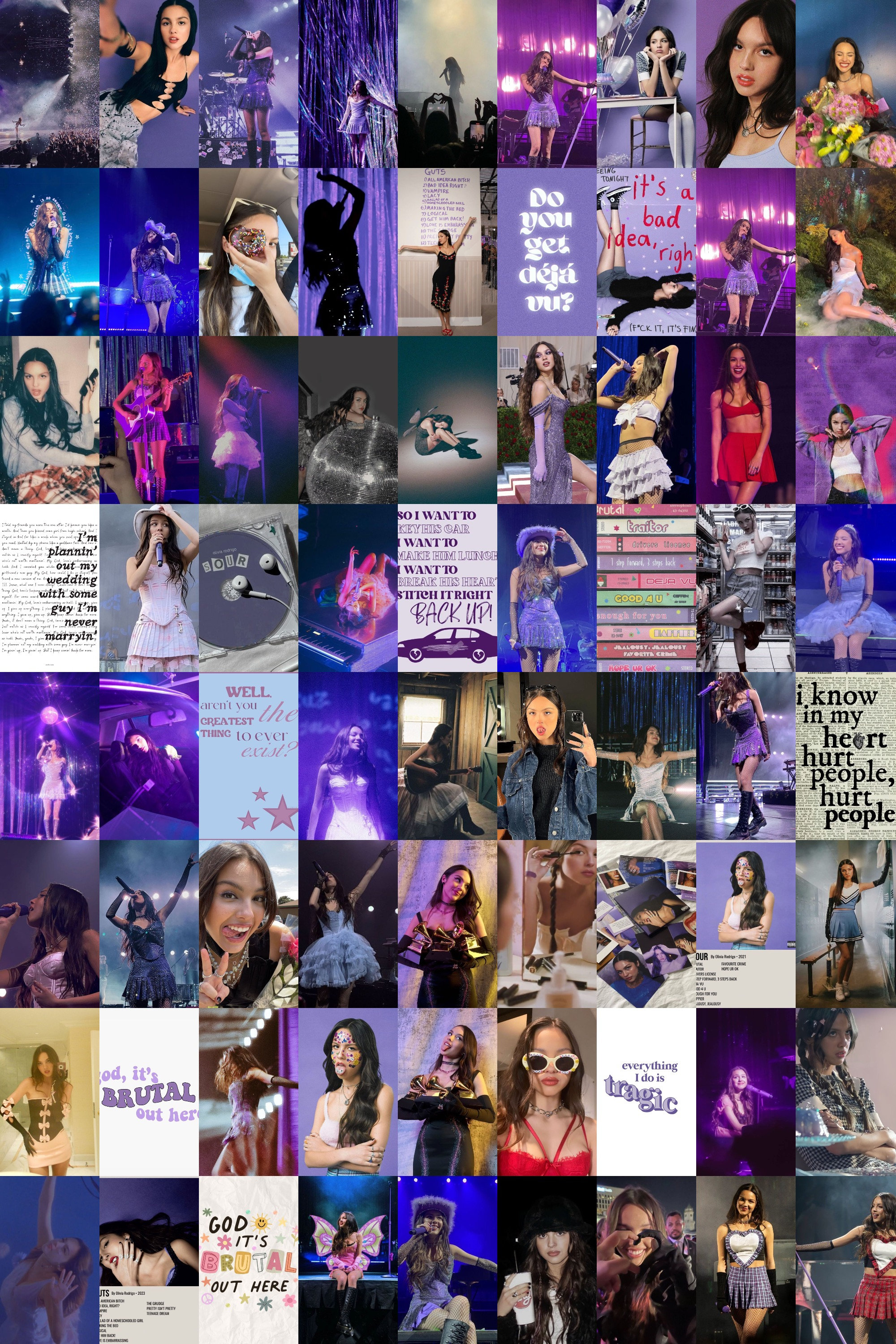 100 Piece Olivia Rodrigo Aesthetic Poster Collage Printable Posters ...