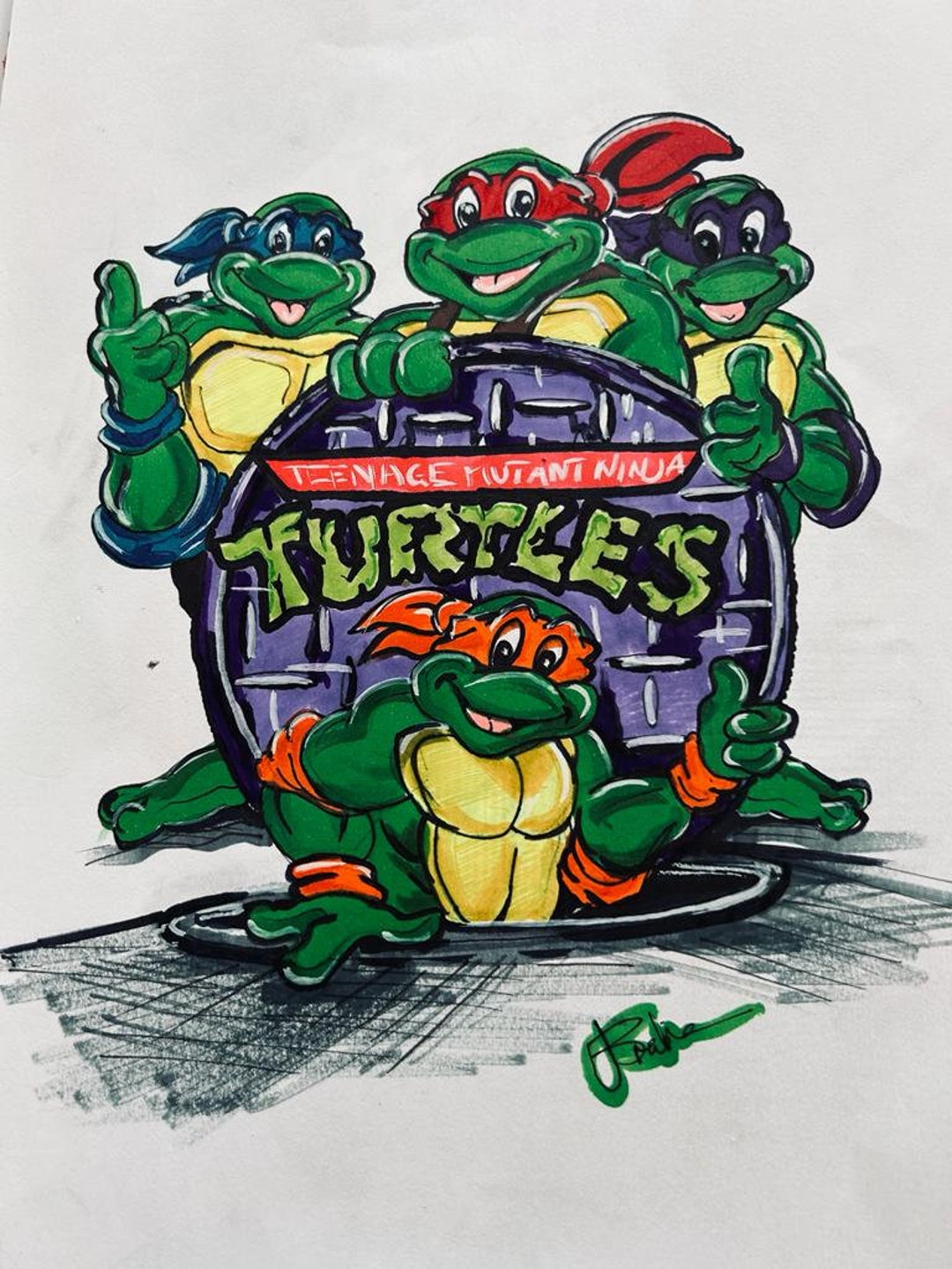 Teenage Mutant Ninja Turtle Hand Drawn Picture - Etsy Canada