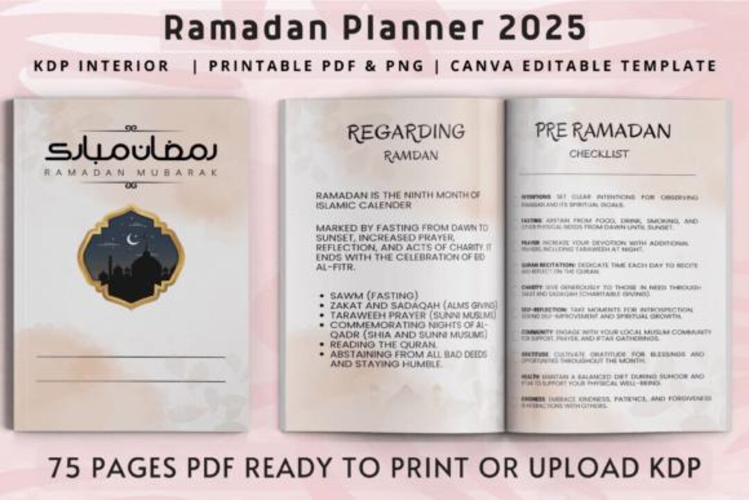 Ramadan Planner Canva Template Stay Organized and Focused During ...