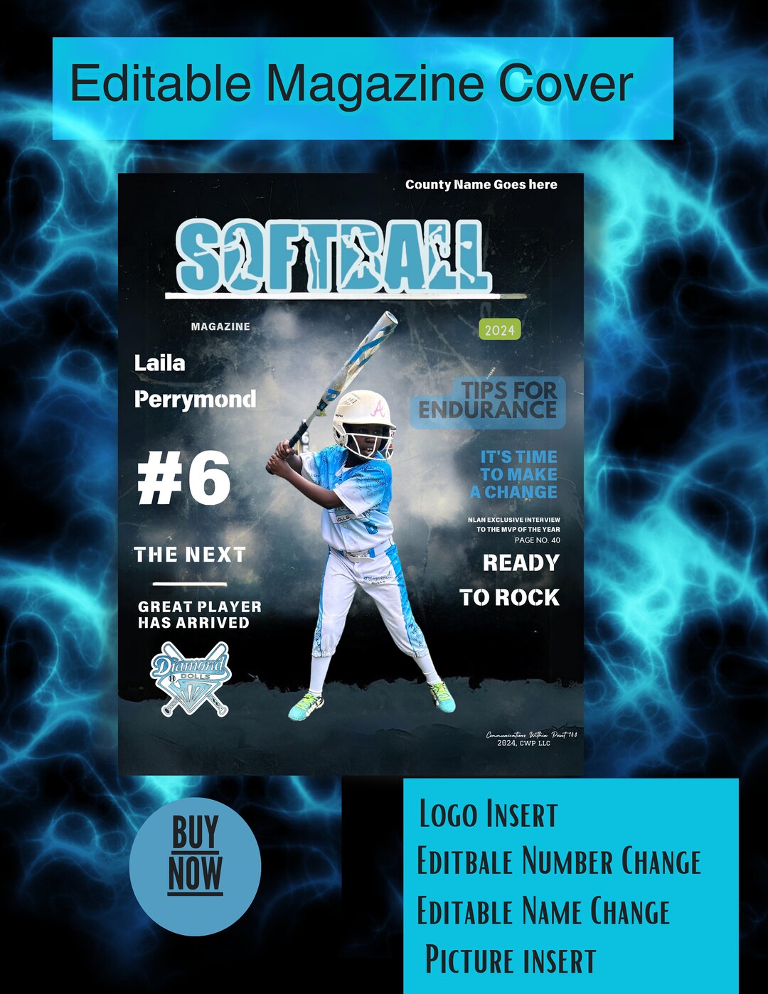 Softball Magazine Cover and Team Certificate - Etsy