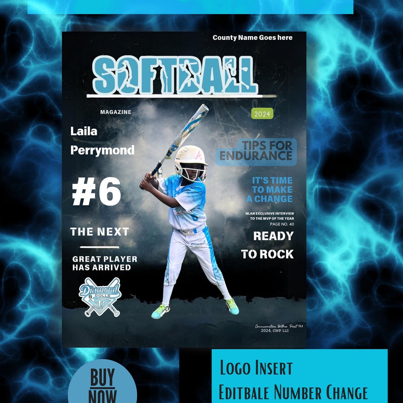 Softball Magazine Cover - Etsy
