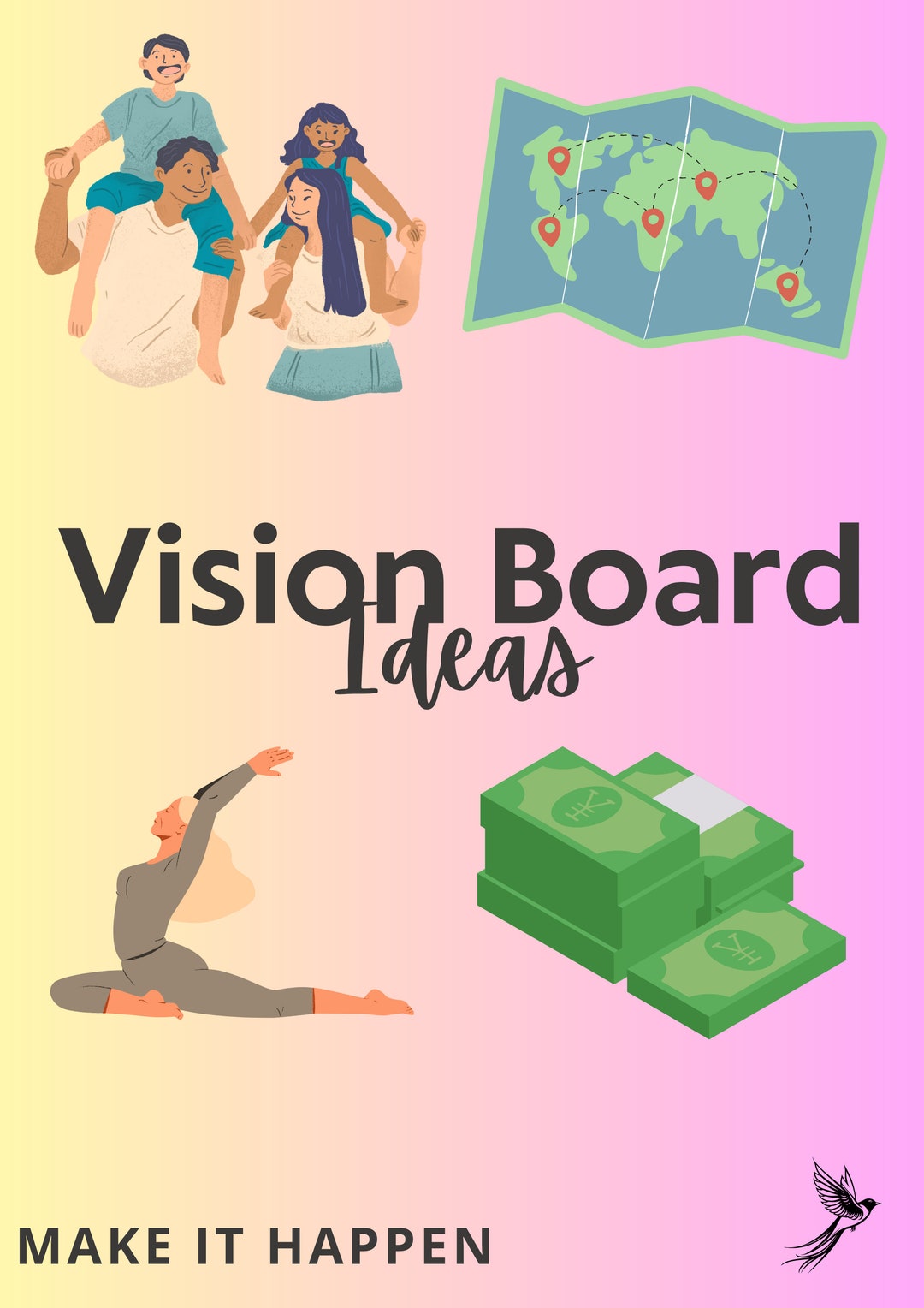 Vision Board Ideas, Goals to Motivate, Grow, Aspire and Manifest Your ...