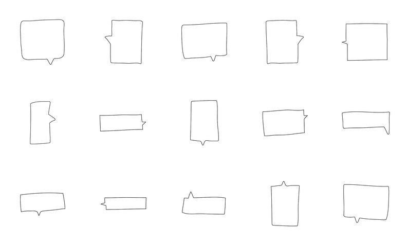 Hand Drawn Comic Speech Bubbles – Blocky SVG, PNG, AI Files - Etsy