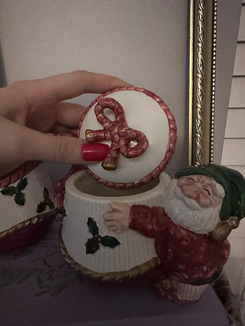 Vintage 1989 Fitz and Floyd Old World Elves Christmas Cream and Sugar ...