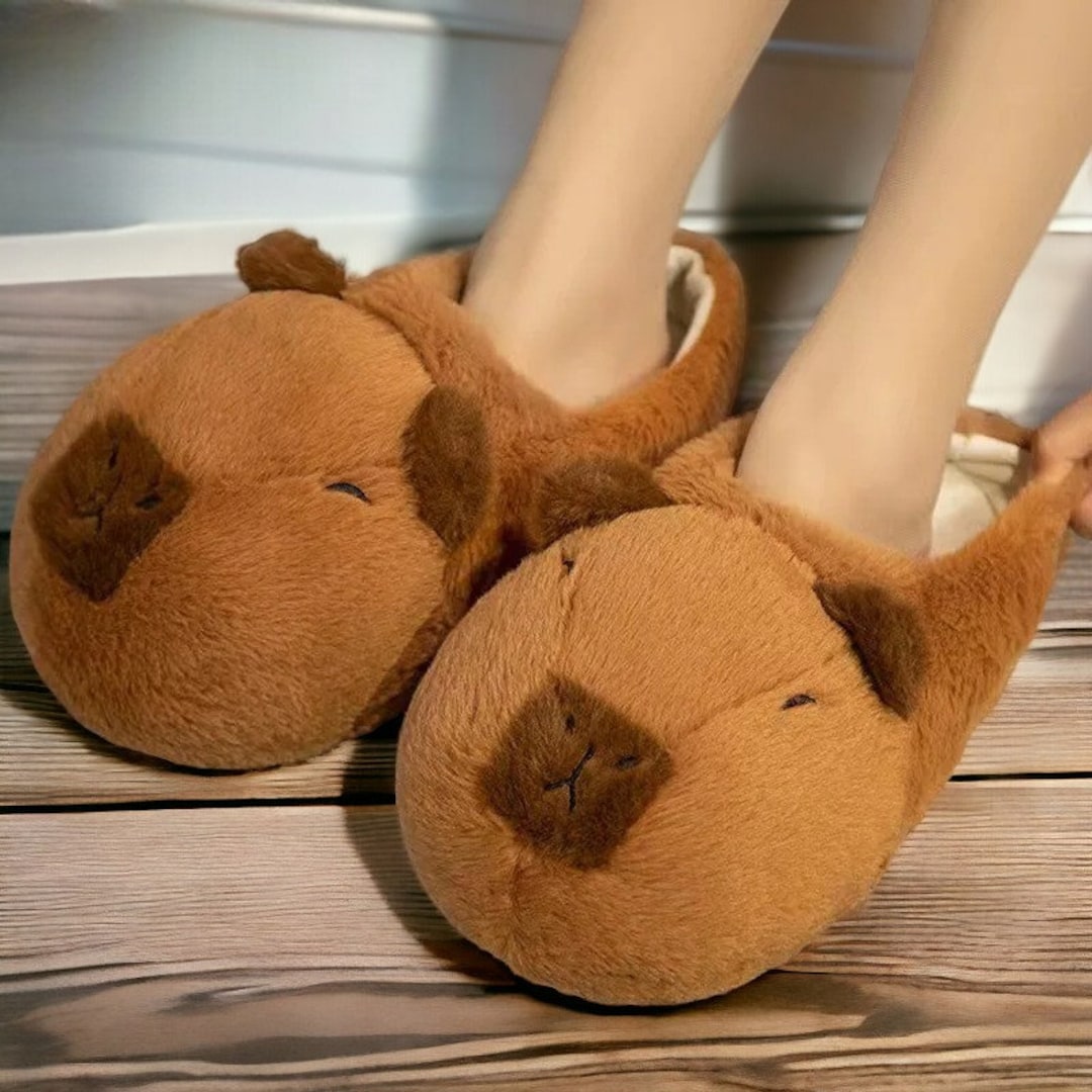 Fluffy Capybara Slippers Cute Capybara Slippers Comfy Capybara Slippers ...