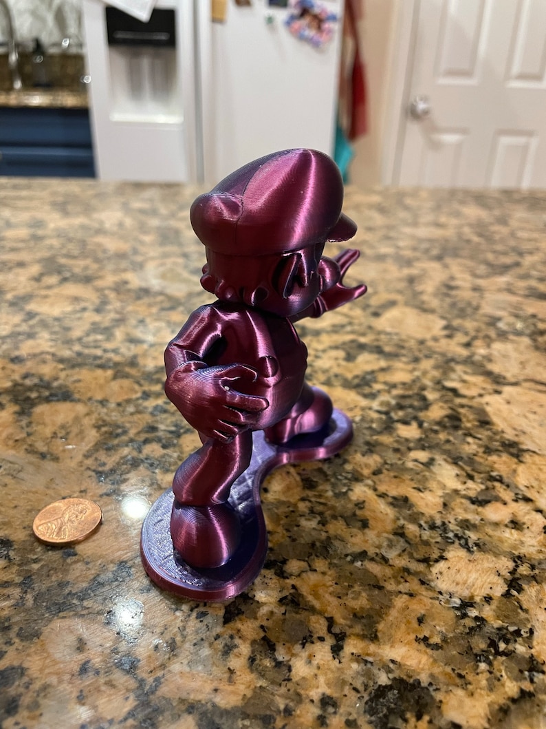 Super Mario Figure 3D Printed Red to Blue Fade or Classic Hand Painted ...