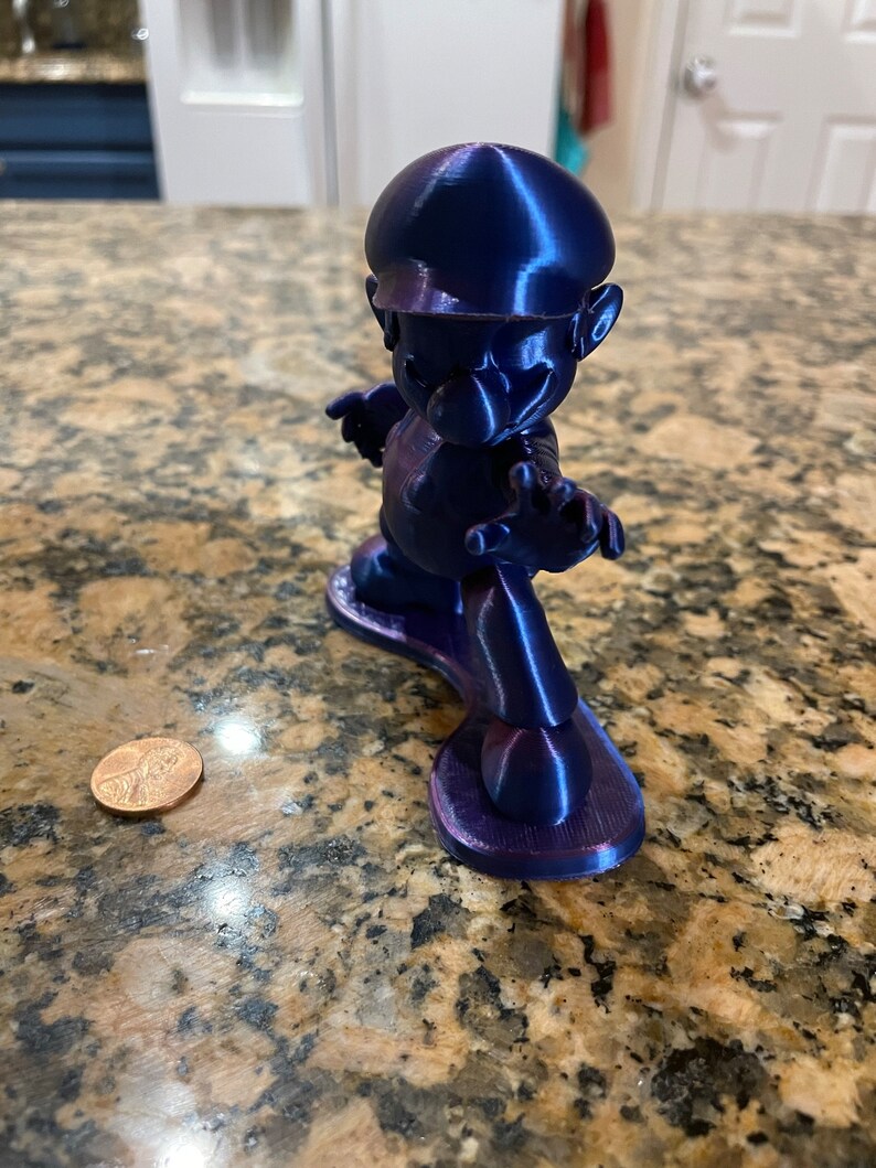 Super Mario Figure 3D Printed Red to Blue Fade or Classic Hand Painted ...