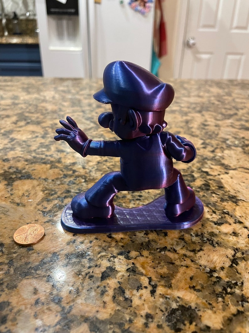 Super Mario Figure 3D Printed Red to Blue Fade or Classic Hand Painted ...