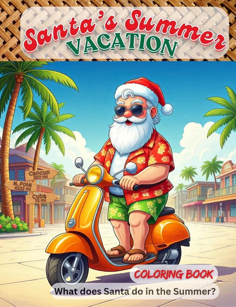 Santa's Vacation: Holiday Coloring Pages for All Ages, Coloring Book ...