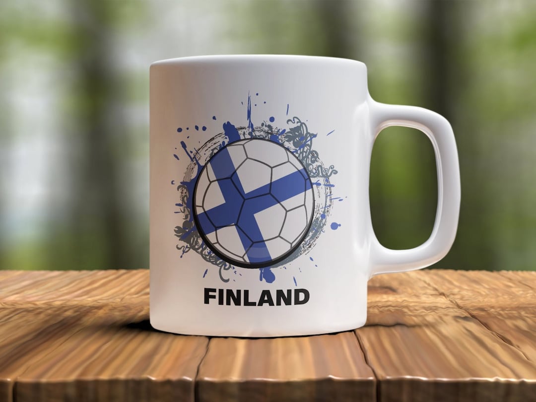 Finland Soccer Country Mug, Team Finland Coffee Mug, Finland Flag Mug ...