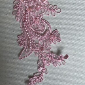 Beaded Applique. Pink Appliqués. Sold per Piece. - Etsy