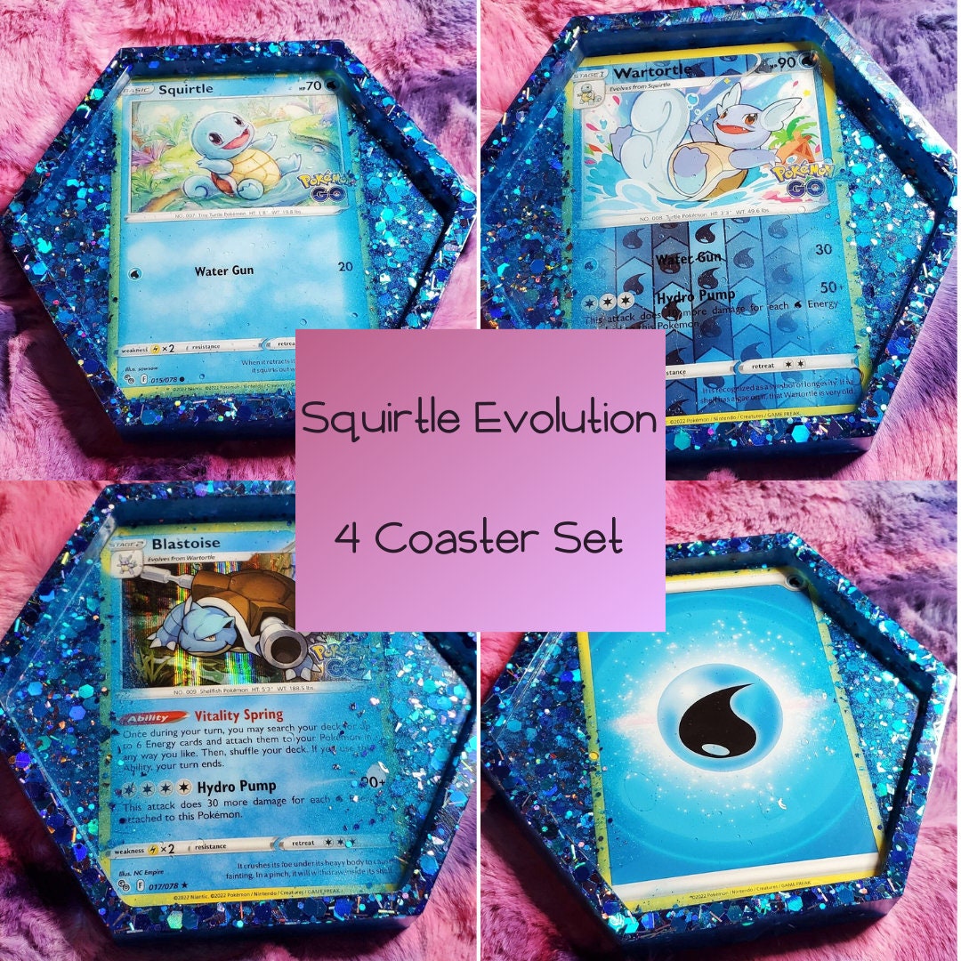 Squirtle Evolution Set Resin Coaster - Etsy