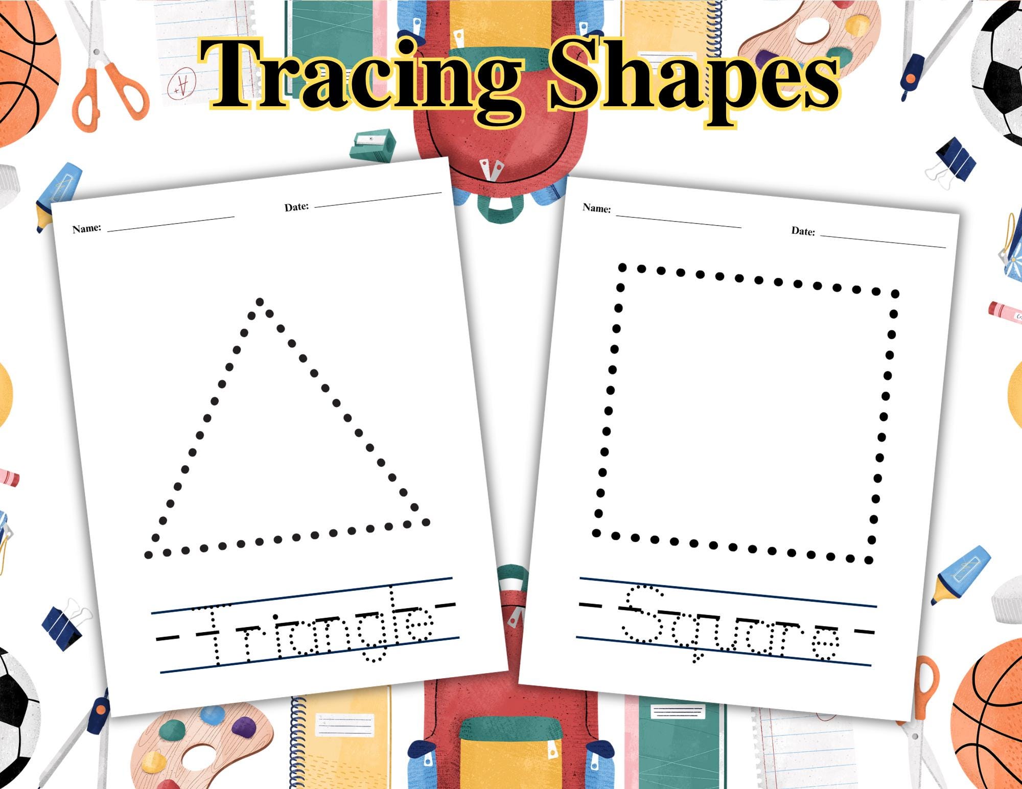 Basic Shape Tracing, Shape Tracing Worksheets, Printable Shape ...
