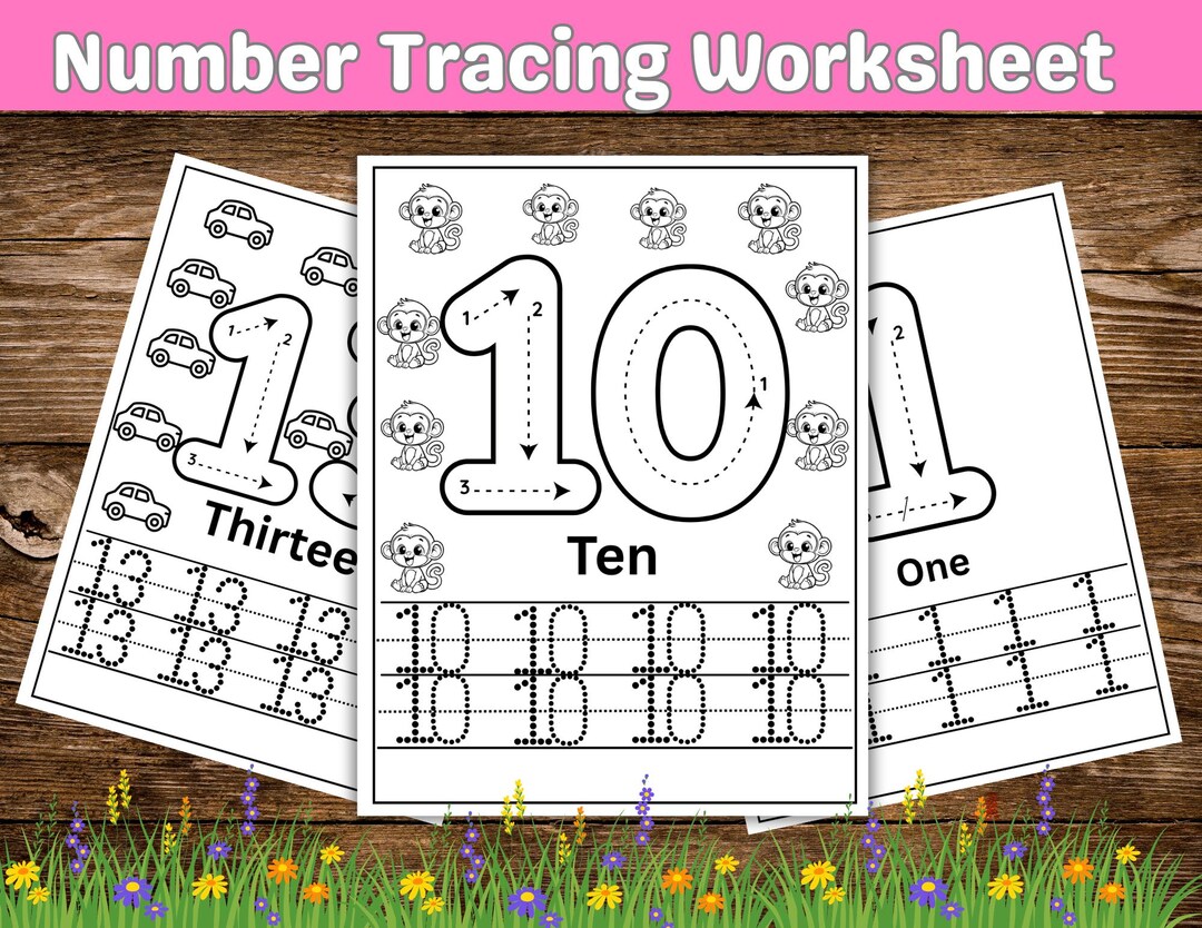 1-20 Number Tracing, Preschool Worksheet Printable, Handwriting ...