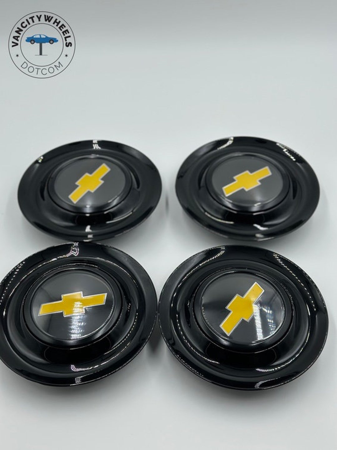 Black Excellence: 4pcs Chevrolet Floating Center Caps in Varied Plate ...