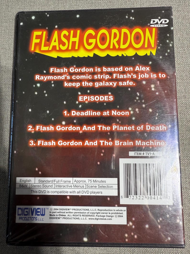 Flash Gordon (1954) DVD: Steve Holland, Classic Sci-fi Adventure - Etsy