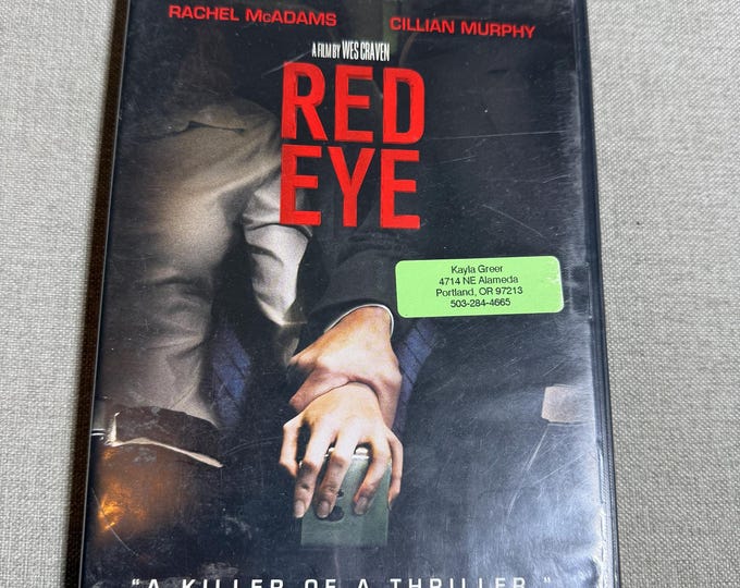 Red Eye DVD – Rachel Mcadams & Cillian Murphy Suspense Thriller ...