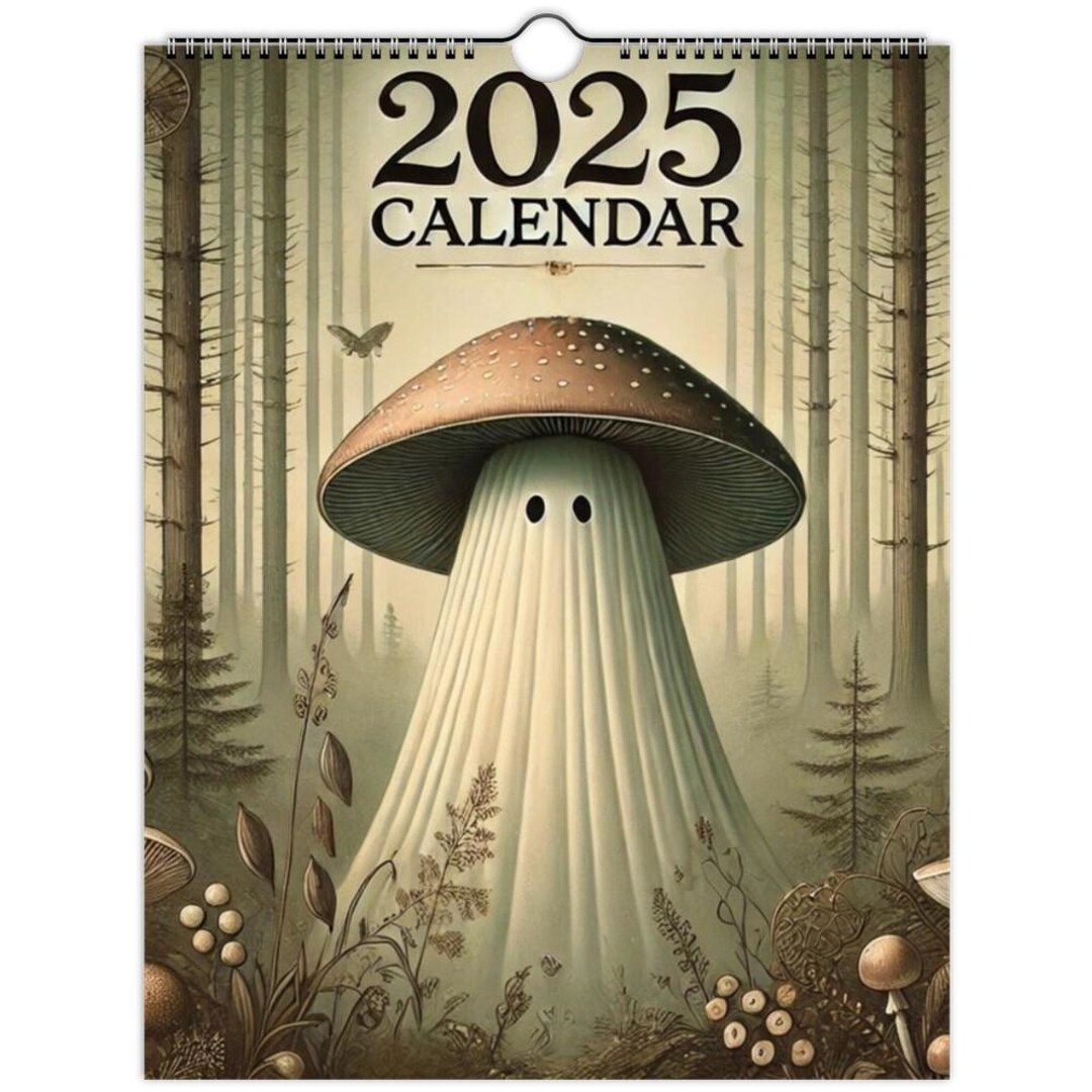 Mushroom Ghost 2025 Calendar Vintage Cottage Core Ghost Calendar 2025 ...