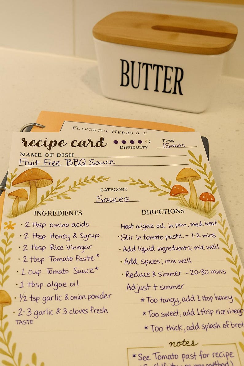 Cottagecore Recipe Card Bundle: 4 Templates, PDF and Canva Template ...