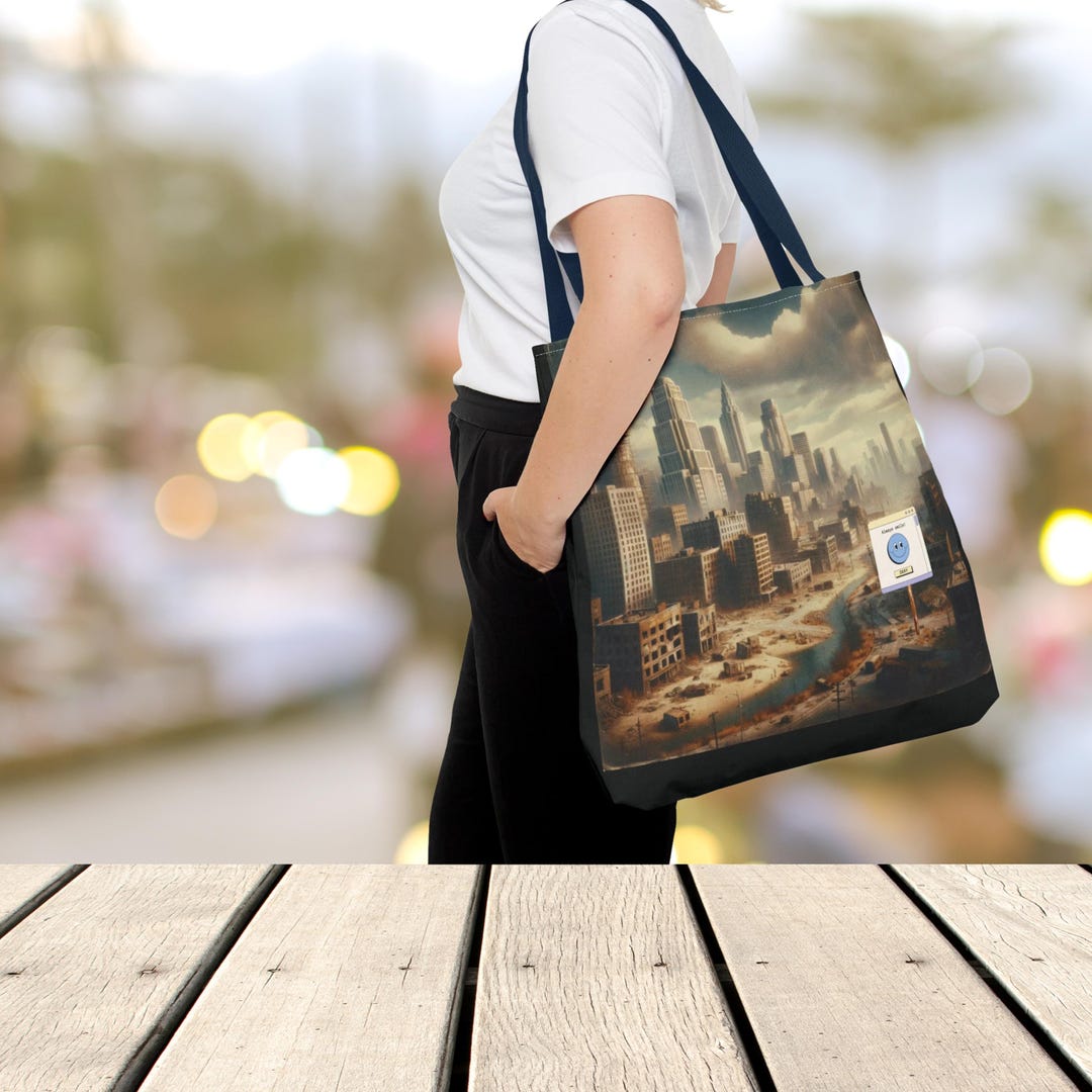 Post-apocalyptic Cityscape Tote Bag: Urban Dystopia Art - Etsy