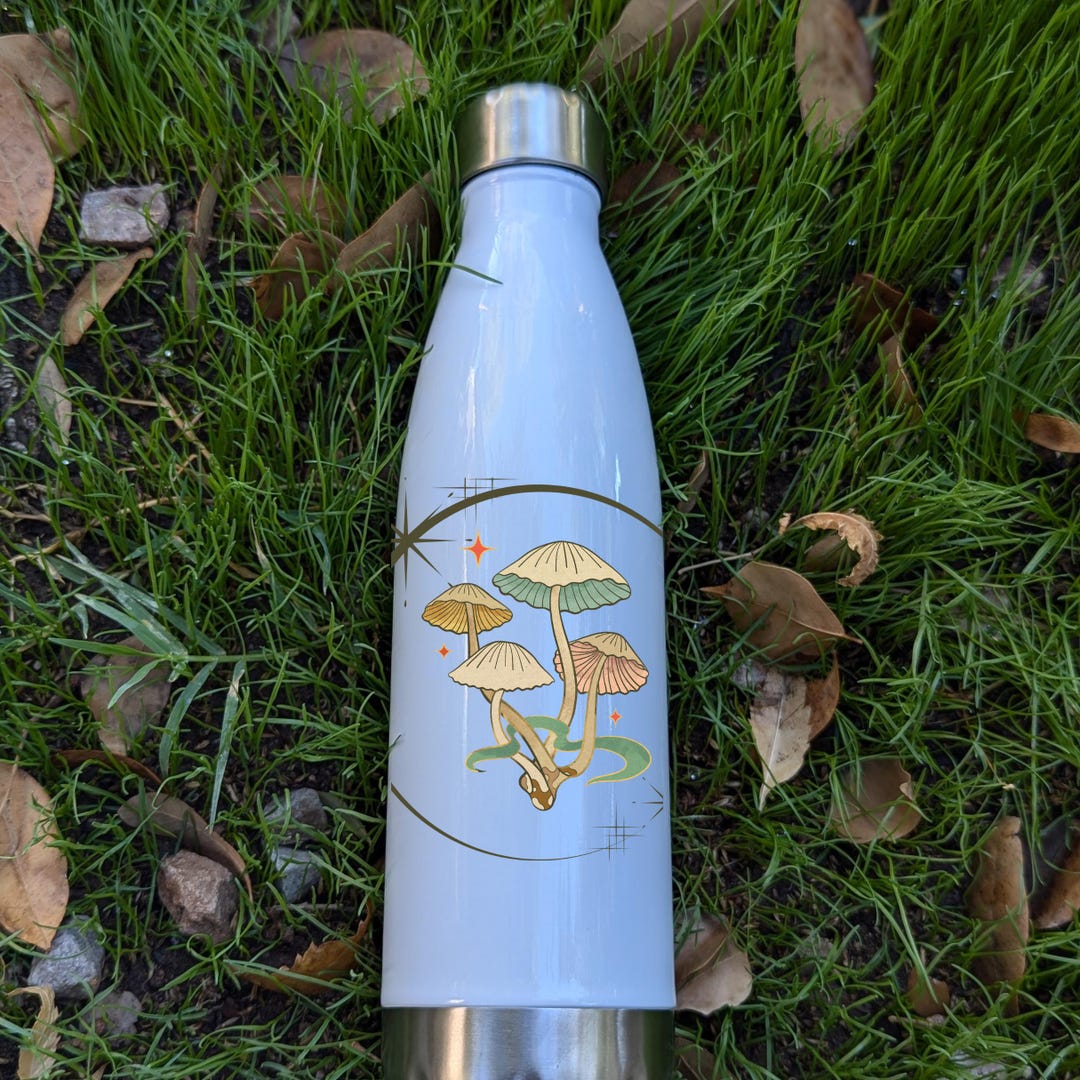 Mushroom Water Bottle 17oz Stainless Steel |nature Lovers & Mushroom ...
