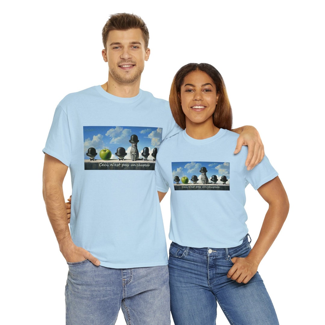Unisex Premium Cotton Tee - Rene Magritte Design, Artfully Modern ...