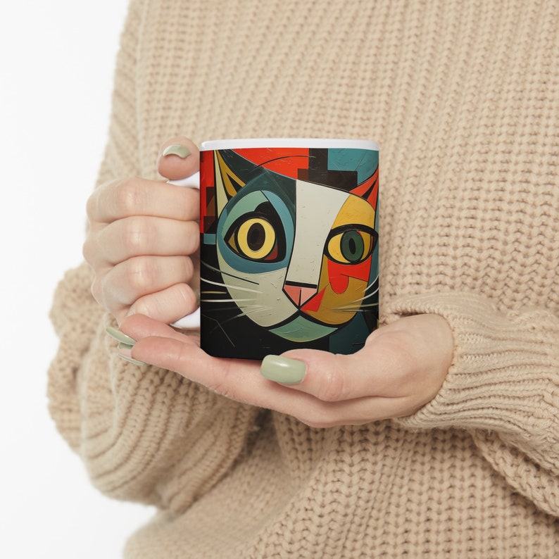 Pawsitively Picasso: Cubist Cats V3 Coffee Mug - A Whisker-lickin ...