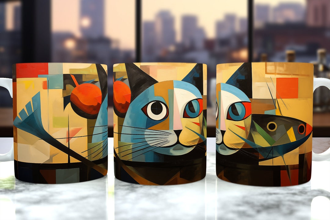 Pawsitively Picasso: Cubist Cats V2 Coffee Mug - A Whisker-lickin ...