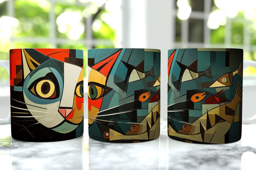 Pawsitively Picasso: Cubist Cats V3 Coffee Mug - A Whisker-lickin ...
