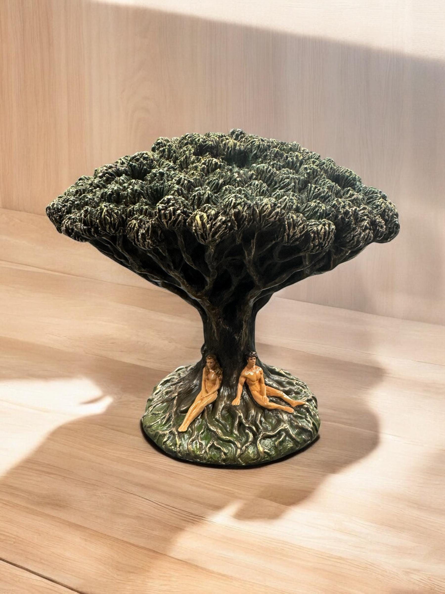 Wiccan Triple Moon Tree of Life Sculpture - Bronzed Resin Pagan Altar ...