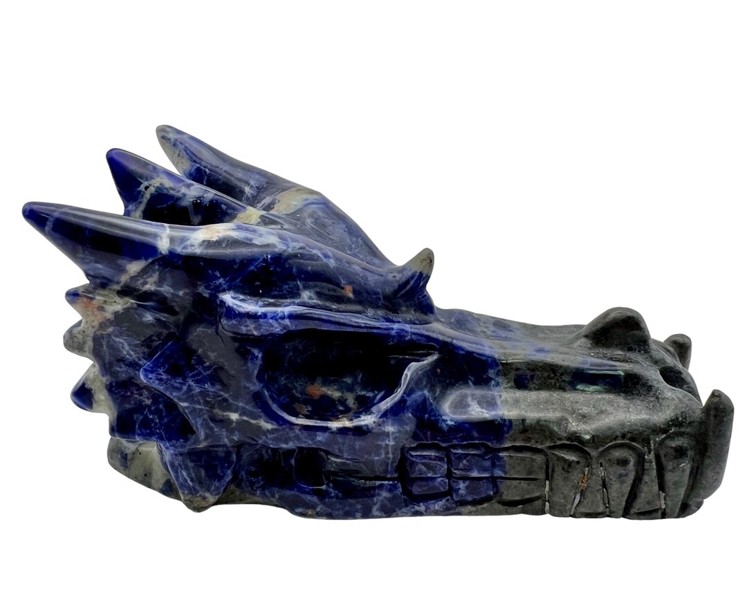 Sodalite Dragon Figurine, Crystal Dragon Statue, Stone Figurine ...