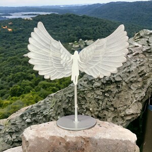 Hand-carved Selenite Angel Wings With Stand for Spiritual and Crystal ...