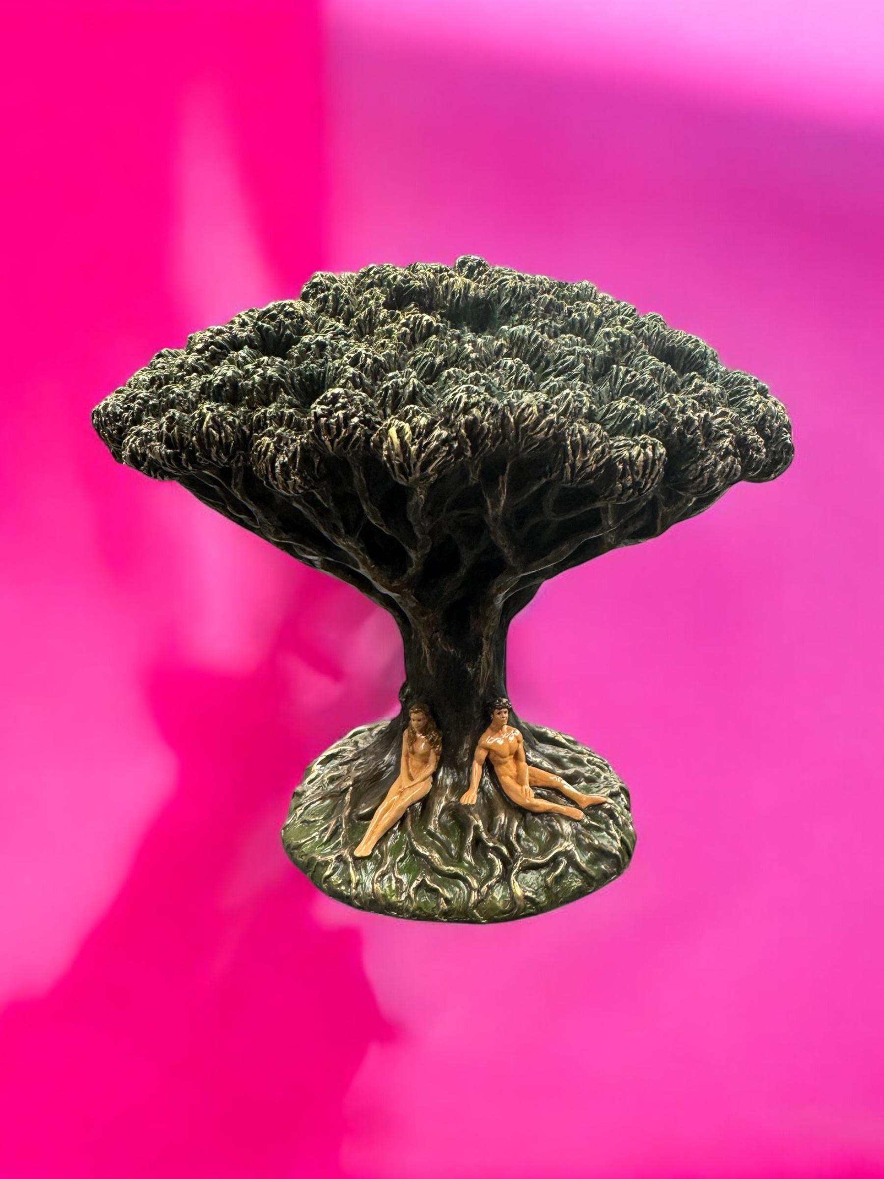 Wiccan Triple Moon Tree of Life Sculpture - Bronzed Resin Pagan Altar ...