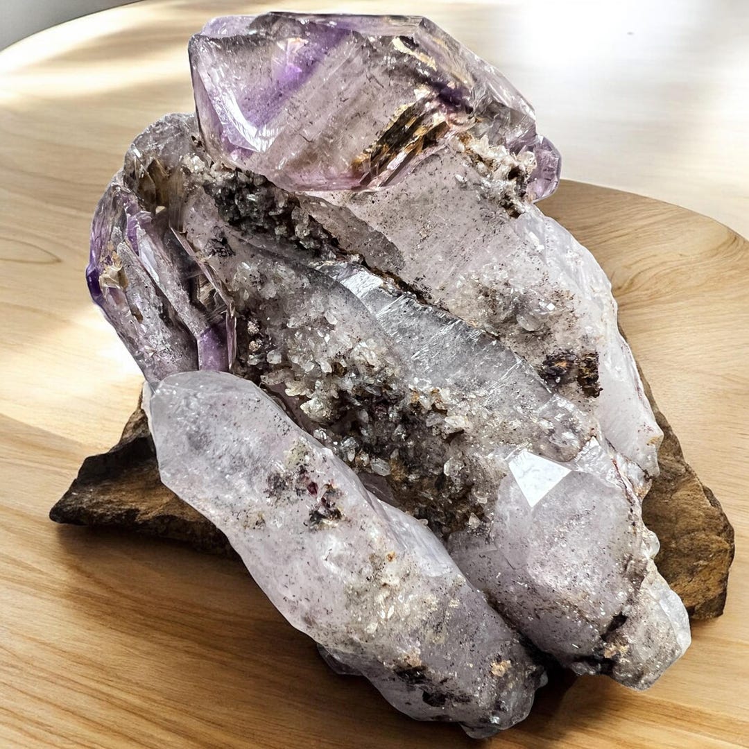 Rare Skeletal Window Smoky Amethyst Cluster From Zimbabwe - Natural ...