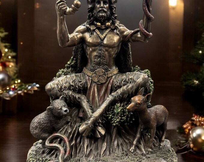 Celtic Cernunnos Statue: Horned Forest God Figurine, Nature Protector ...