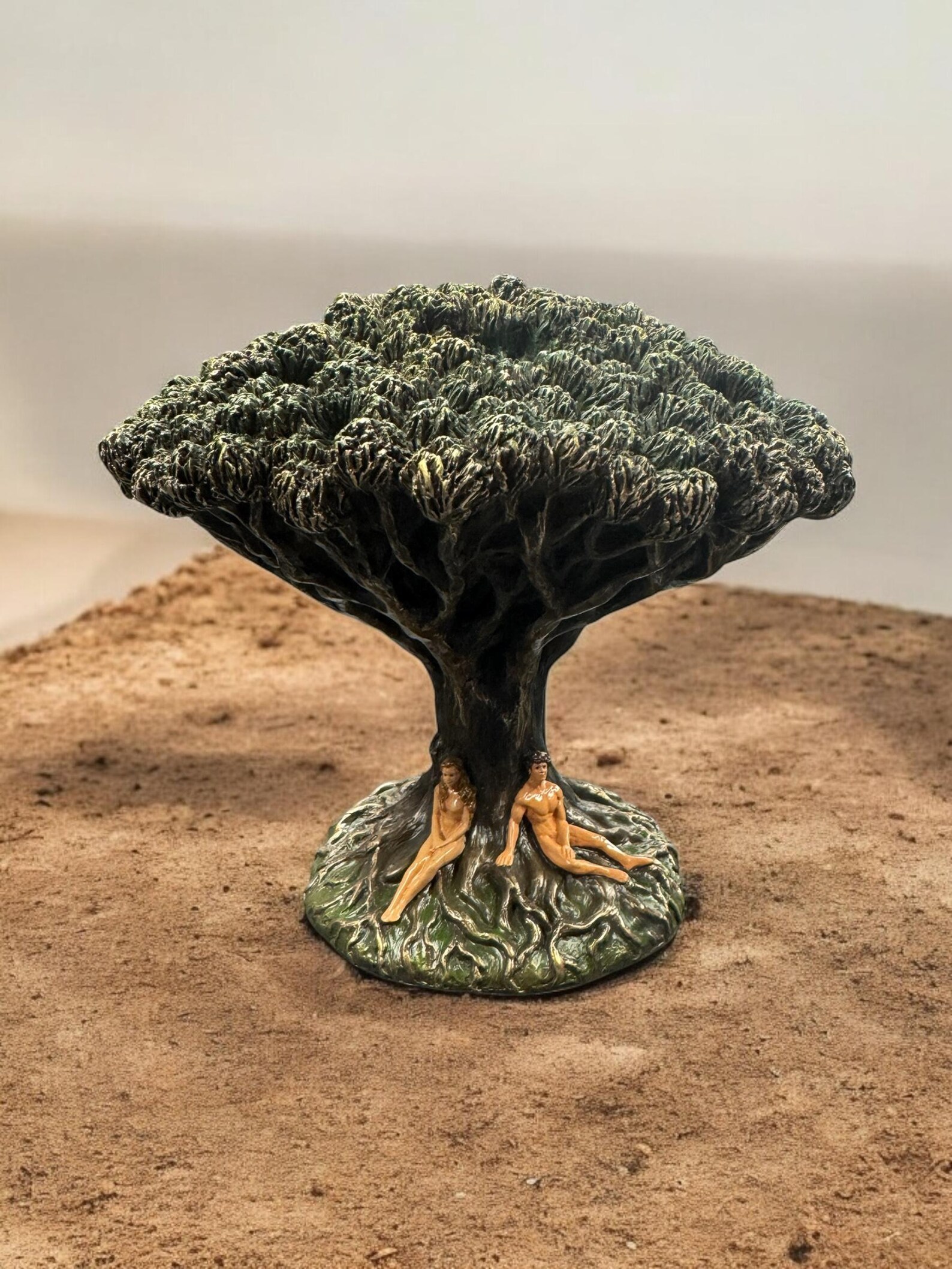 Wiccan Triple Moon Tree of Life Sculpture - Bronzed Resin Pagan Altar ...