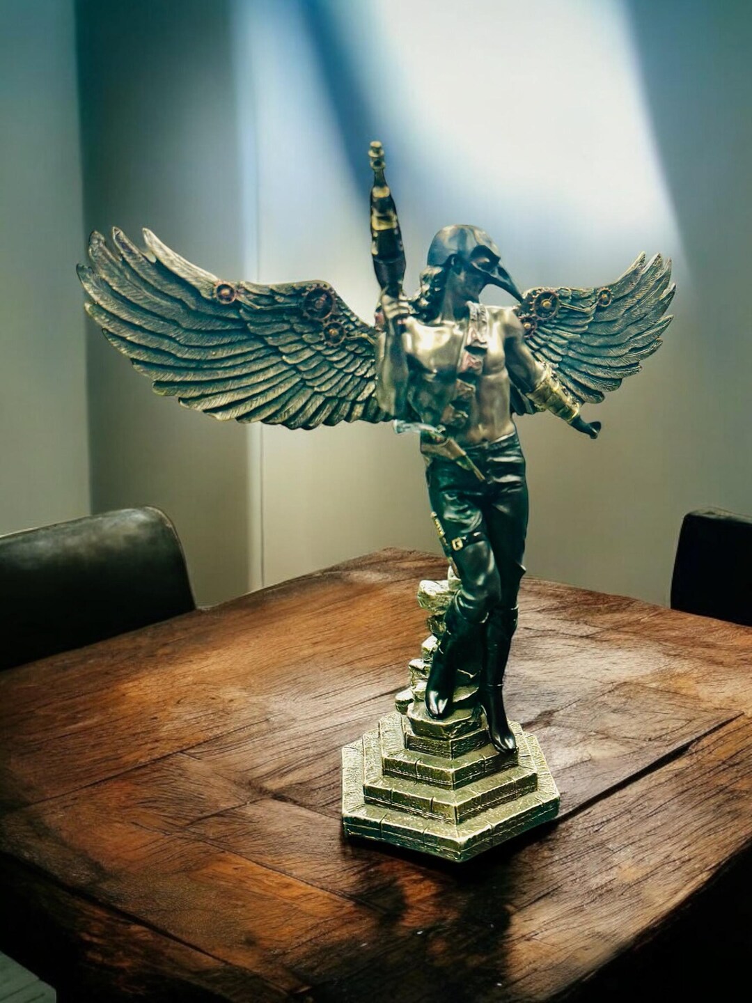 One-of-a-kind Steampunk Gargoyle Figurine With Mechanical Wings and ...