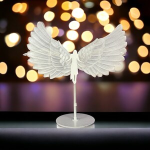 Hand-carved Selenite Angel Wings With Stand for Spiritual and Crystal ...