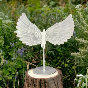 Hand-carved Selenite Angel Wings With Stand for Spiritual and Crystal ...