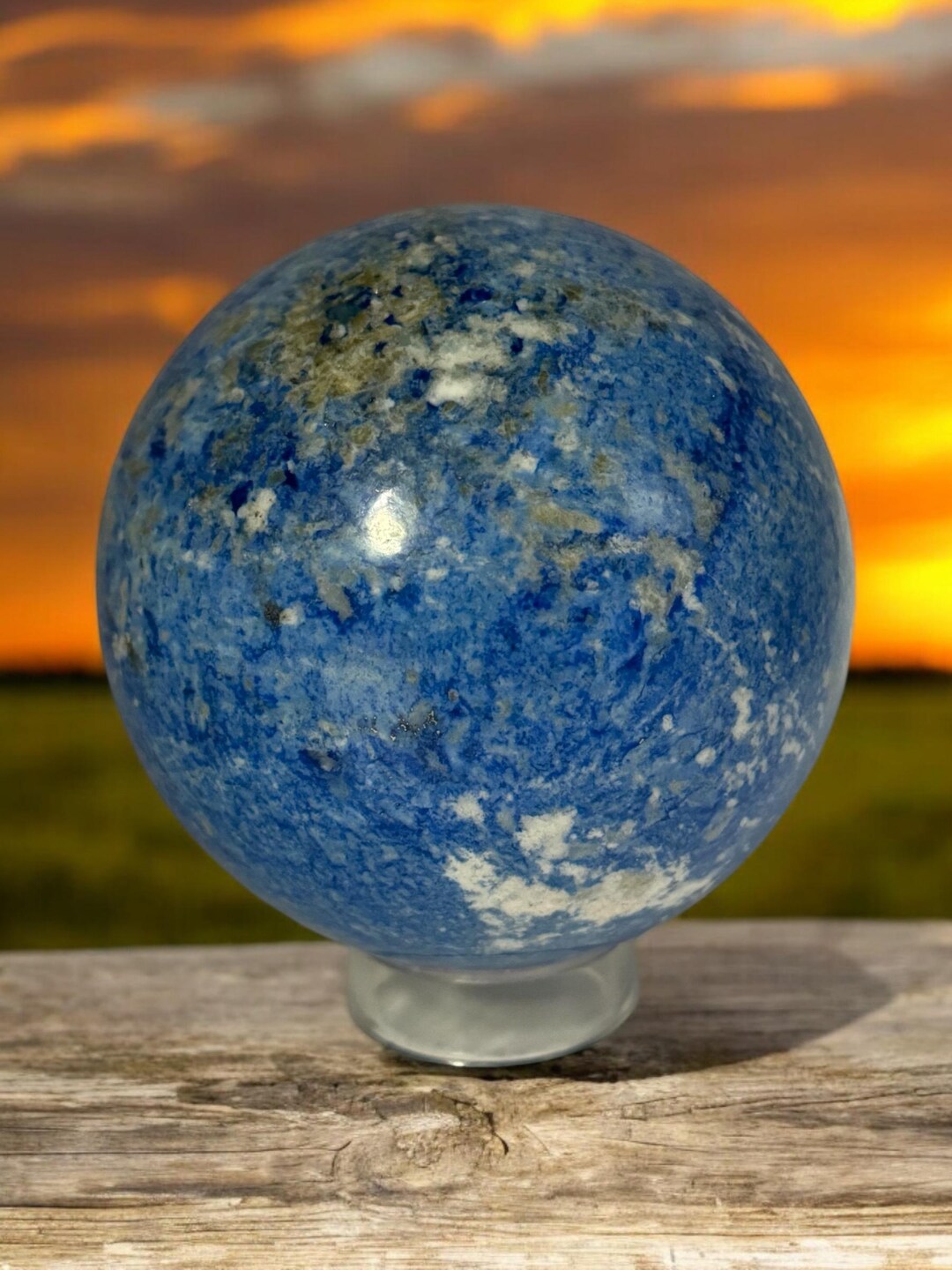 Natural 4-inch Australian Azurite Sphere for Interior Decor and ...