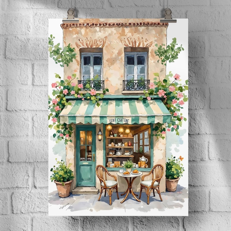 Cafe Scene Wall Art - Etsy