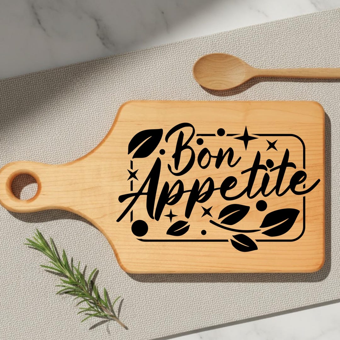 Bon Appétit Engraved Maple Cutting Board, French Kitchen Decor - Etsy