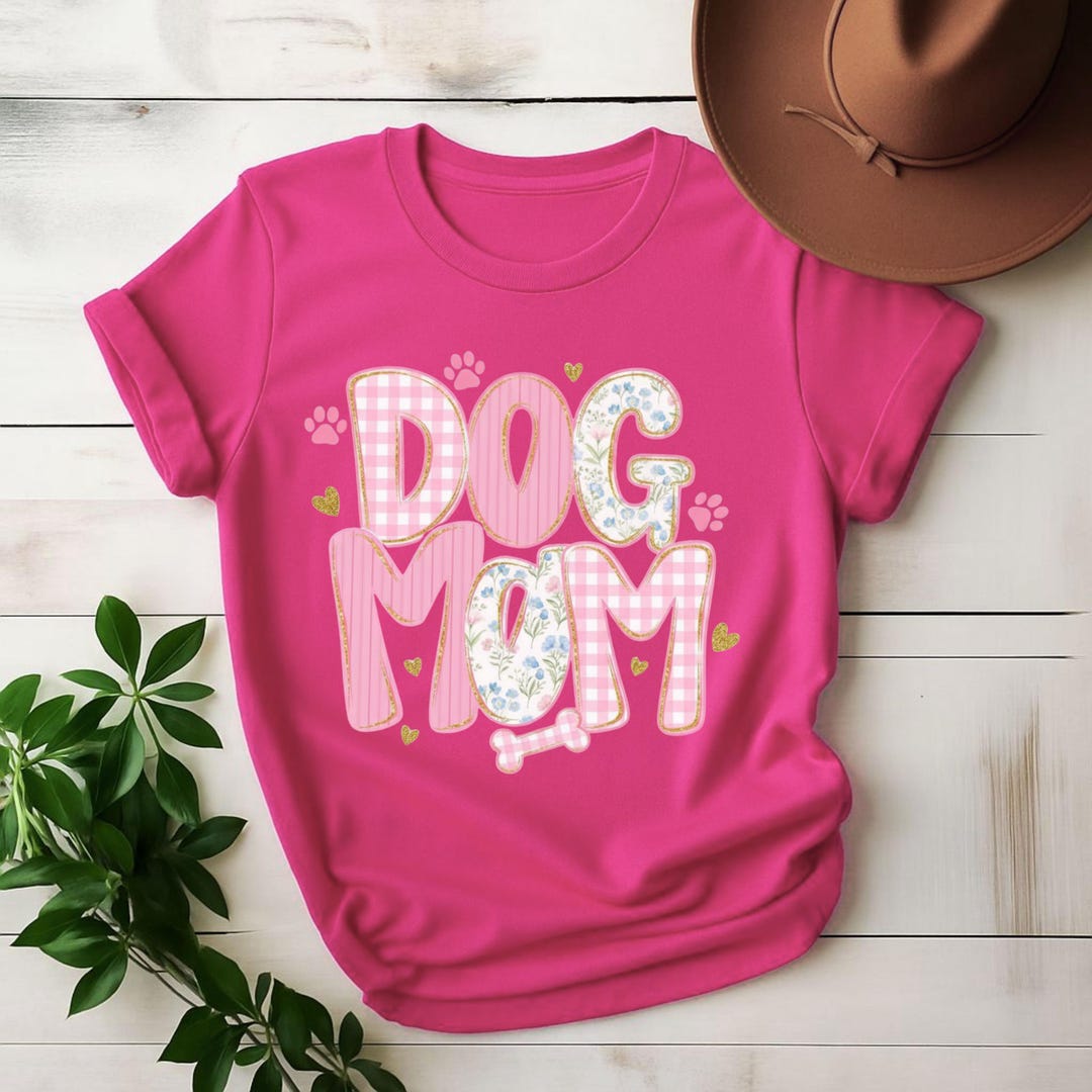 Dog Mom T-shirt, Floral Paw Print Design, Pet Lover Gift - Etsy