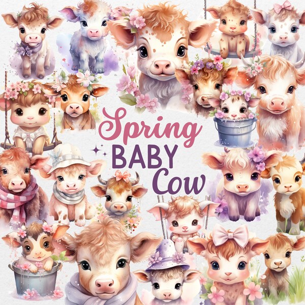 Cow Clipart Kawaii - Etsy
